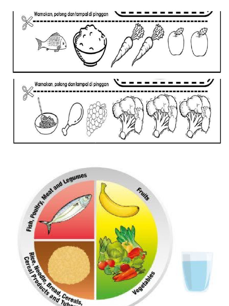 Lembaran Kerja Suku2 Separuh Makanan Sihat | PDF