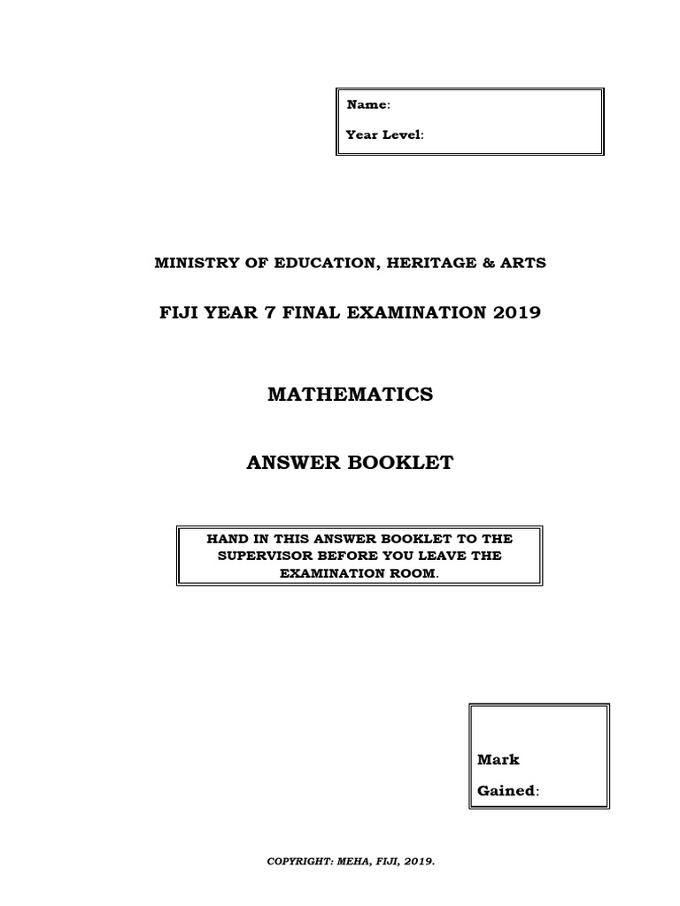 2019 FY7 FEMathematics AB | PDF