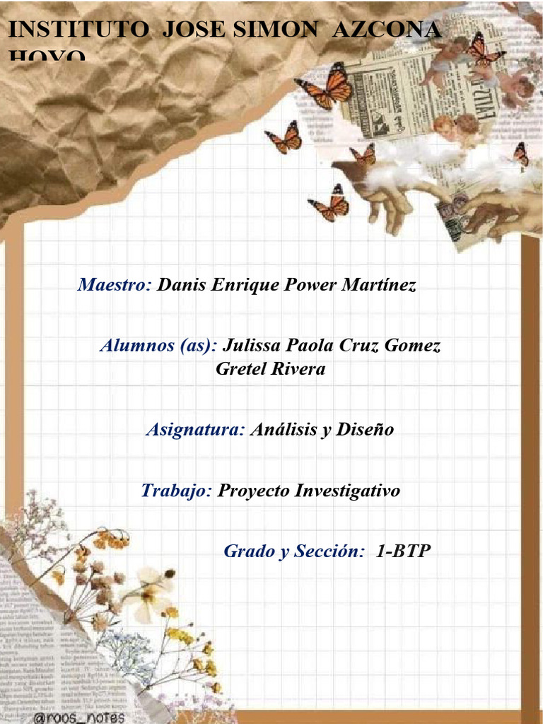 PROYECTO DE ANALISIS Y DISEÑO Julissa Gomez | PDF