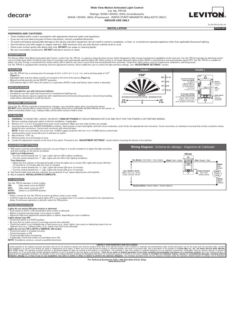 PR150 Instructions | PDF