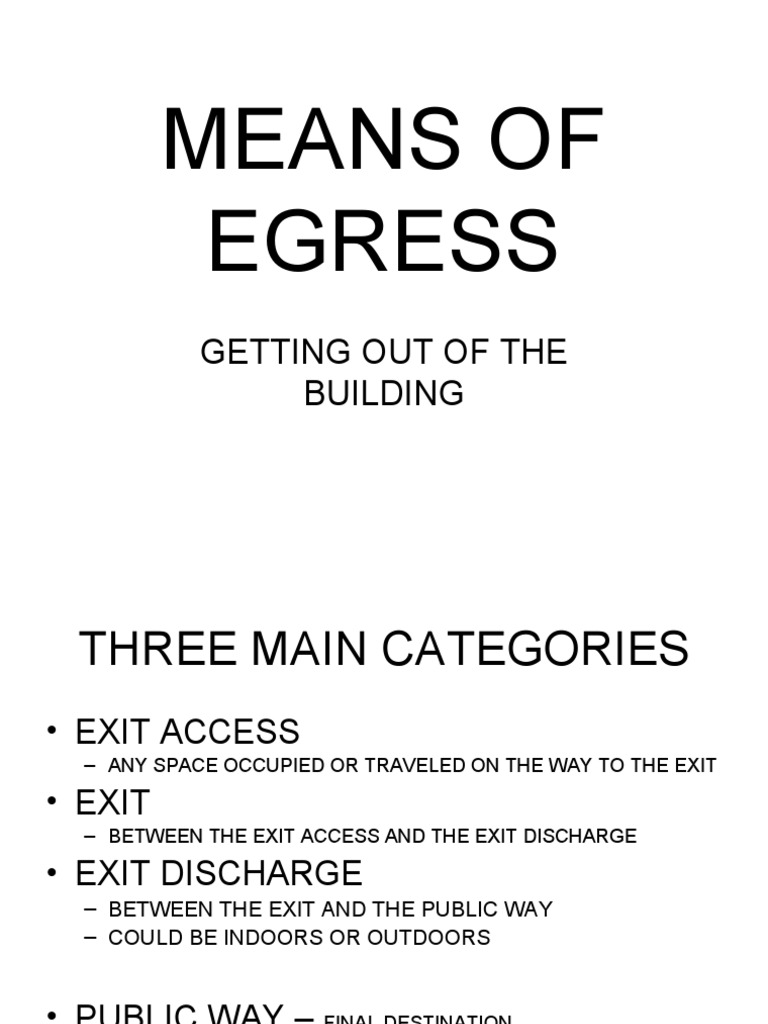 Lecture 4 Means of Egress | PDF | Door | Stairs