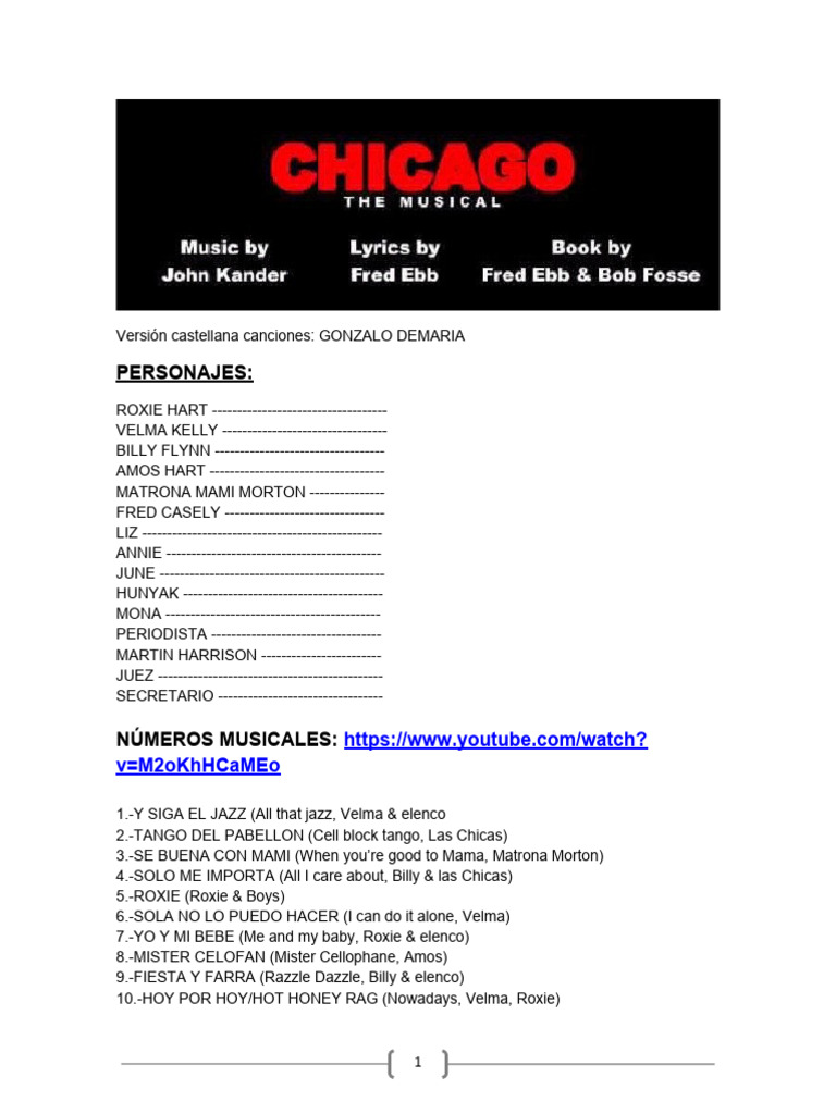 Chicago El Musical | PDF