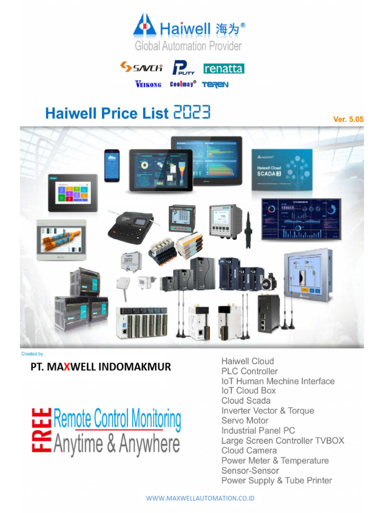Price List Haiwell 2023 Ver 5.06.01 Maxwell Automation | PDF ...
