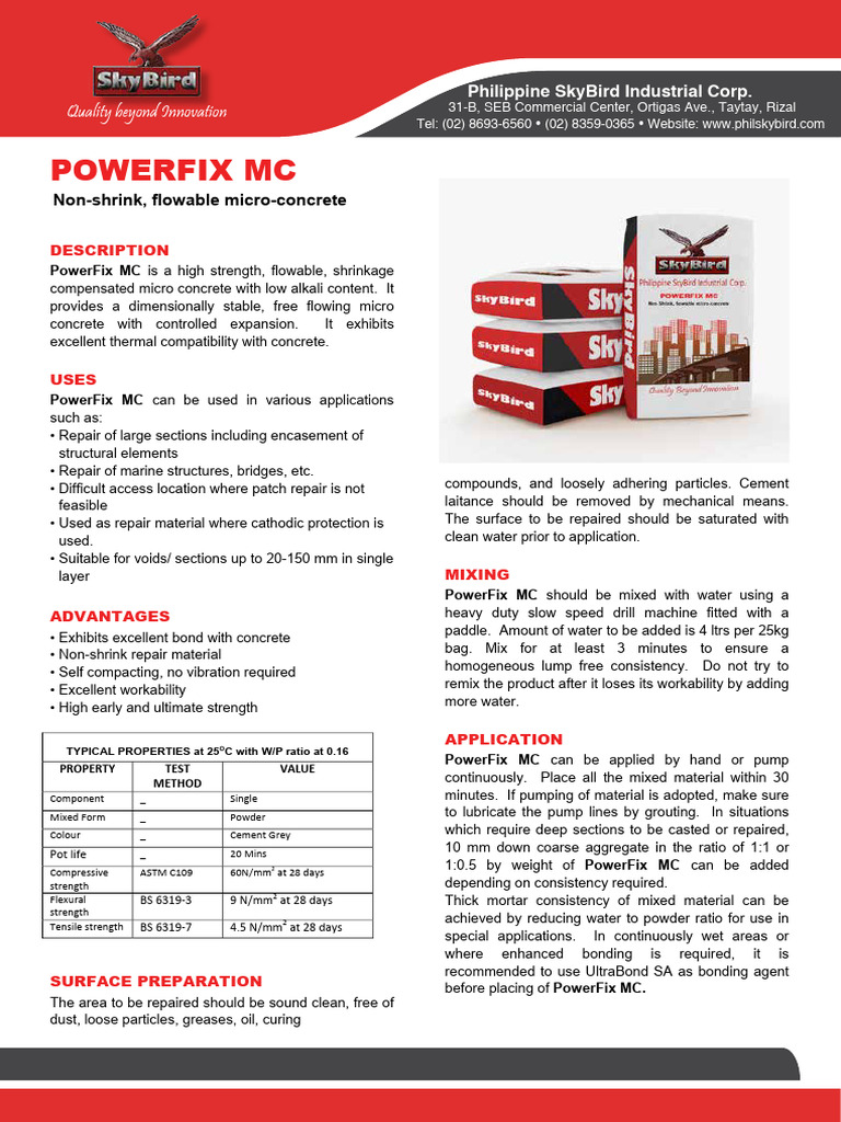 Powerfix MC | Download Free PDF | Concrete | Cement