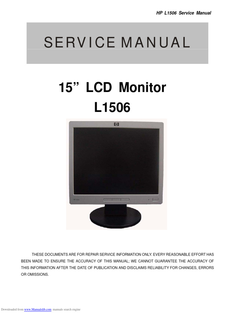 HP L1506 Service Manual | PDF