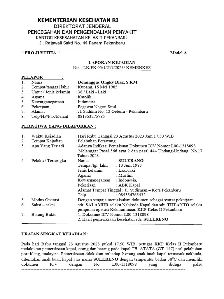 Blanko LK Model A Dan B Ongky | PDF