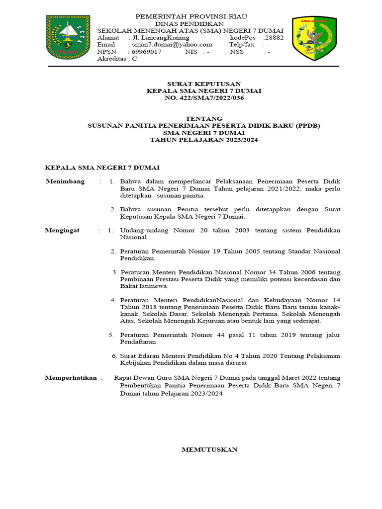 SK PPDB 2022 | PDF
