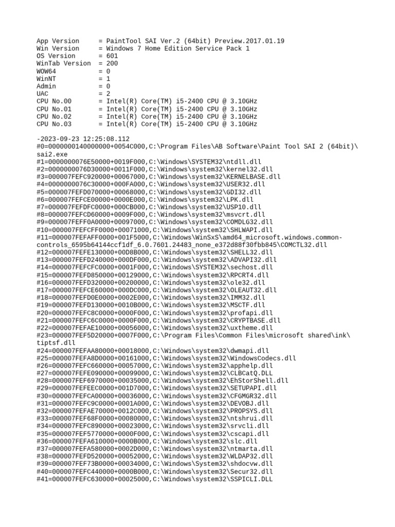 Errlog Sai2 20230923 112939 | PDF | Computer Architecture | Software