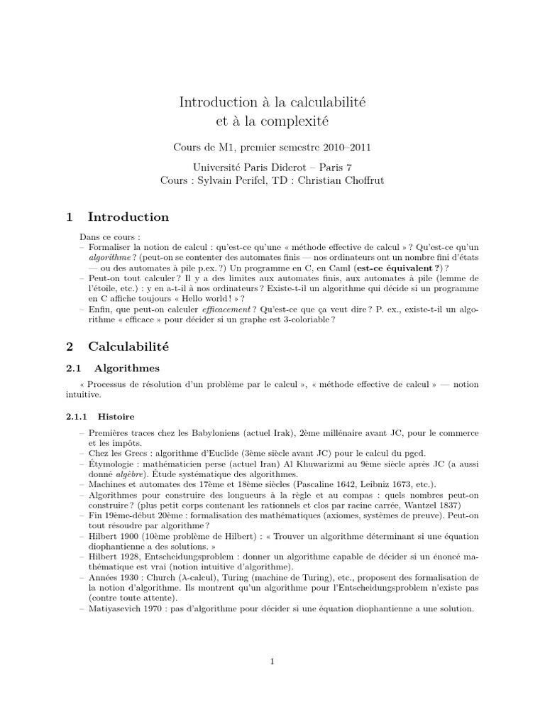 Cours Calc Comp | PDF