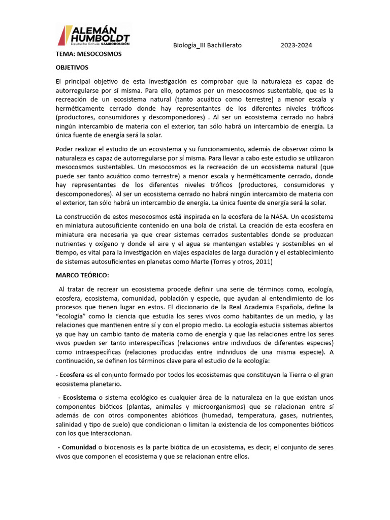 Estudio de Mesocosmos en Ecología | PDF