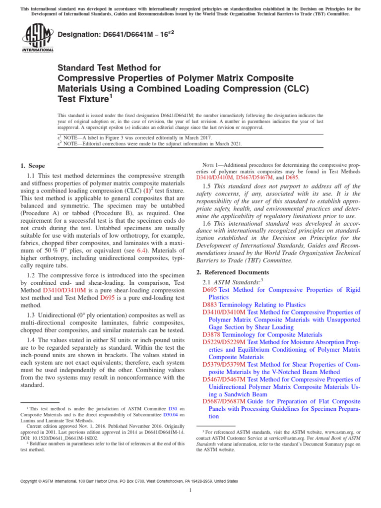 Compressive Properties of Polymer Matrix Composite Materials Using A ...