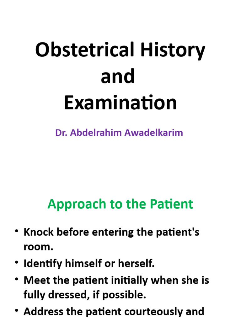 02-Obs. History & Examination | PDF