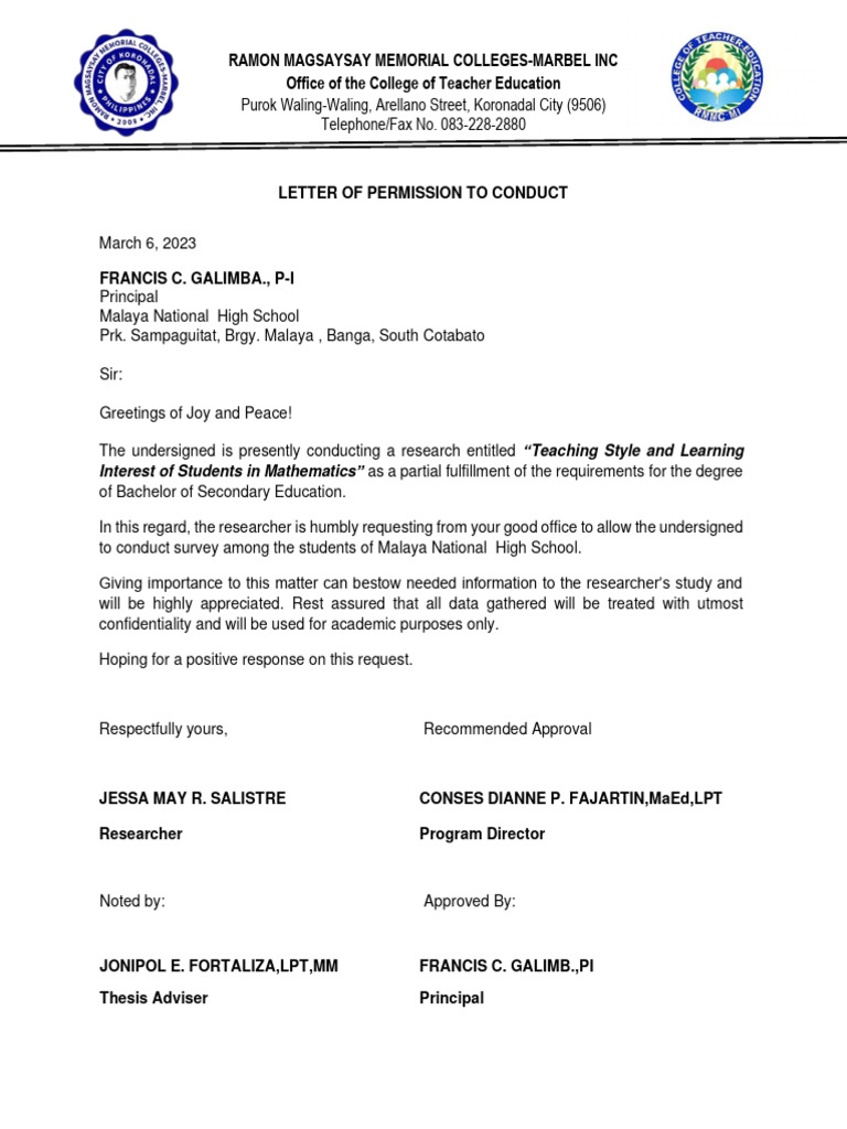 My Letter To Conduct | PDF
