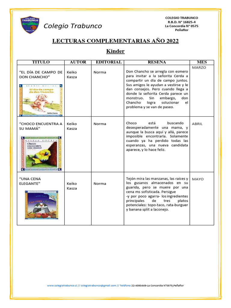 Libros Kinder | PDF