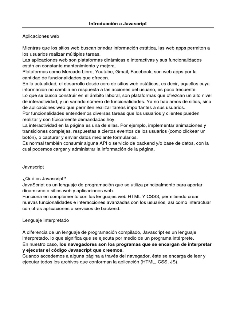 0 - Introducción A Javascript | Descargar gratis PDF | Script Java ...