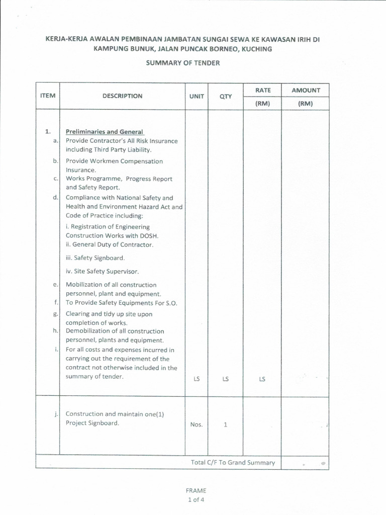 BQ JKR SS JambatanSgSewa KwsnIrih KpgBunuk KCH | PDF