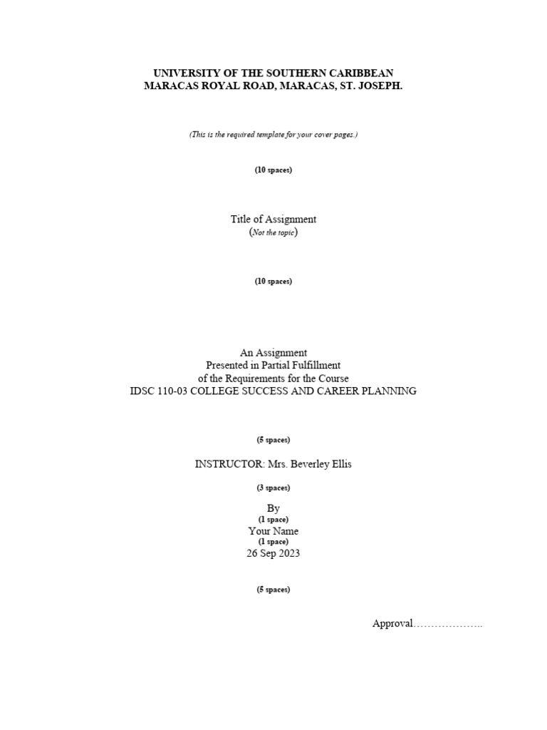 USC Cover Page Sample | PDF