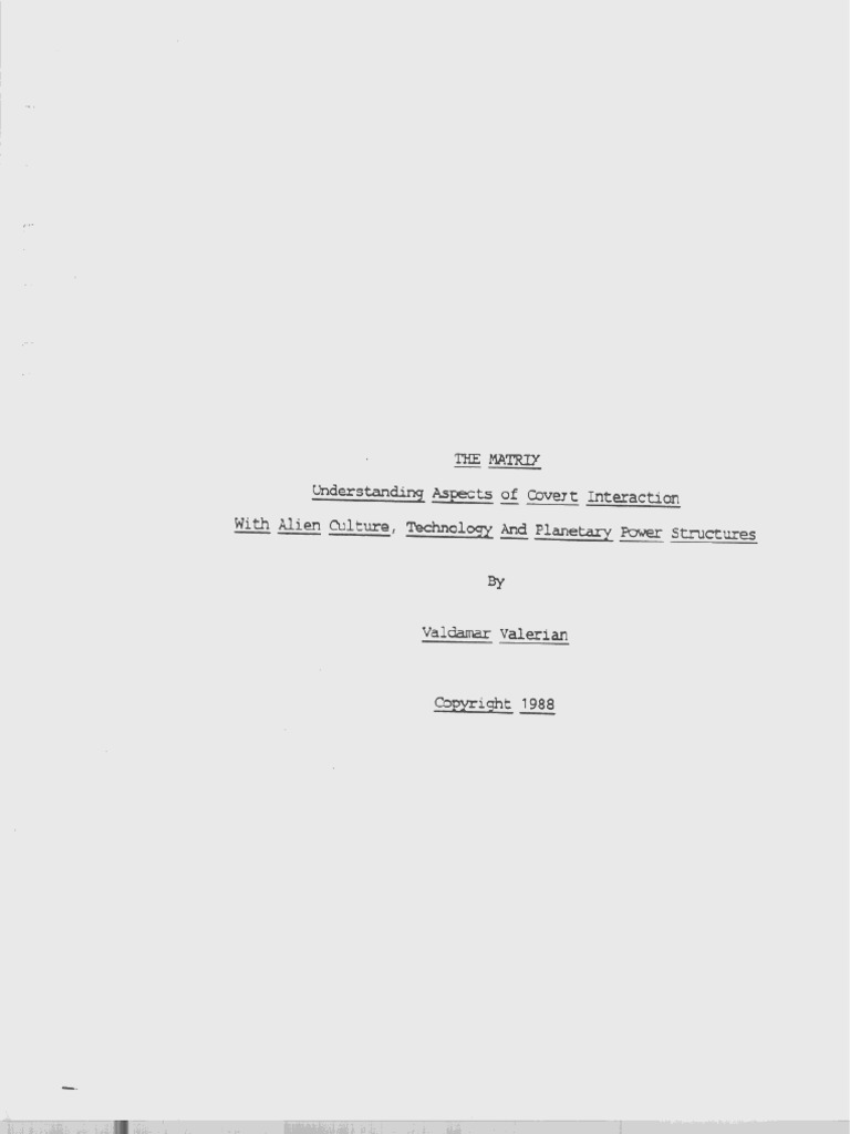 Valdamar Valerian - Matrix I | PDF