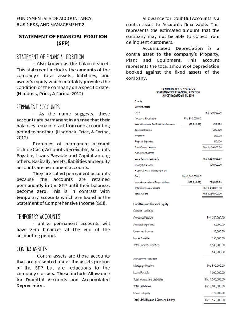 Fabm 2 Notes | PDF | Debits And Credits | Balance Sheet