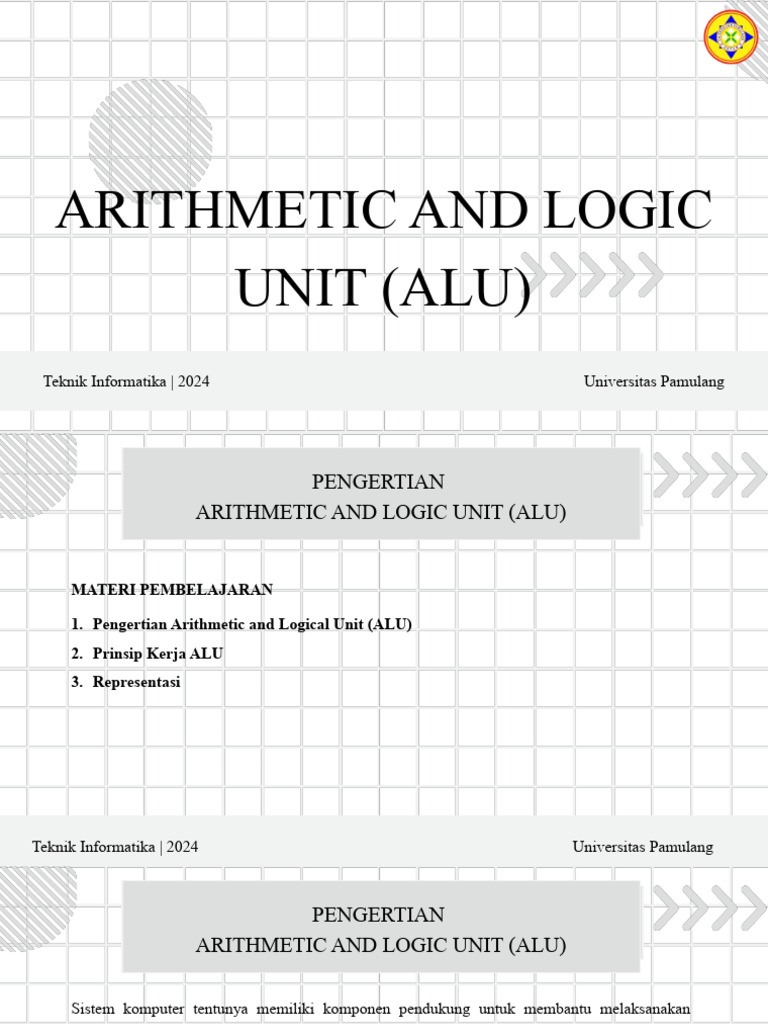 Arsitektur Dan Organisasi P3-ARITHMETIC AND LOGIC UNIT (ALU) | PDF | Komputer