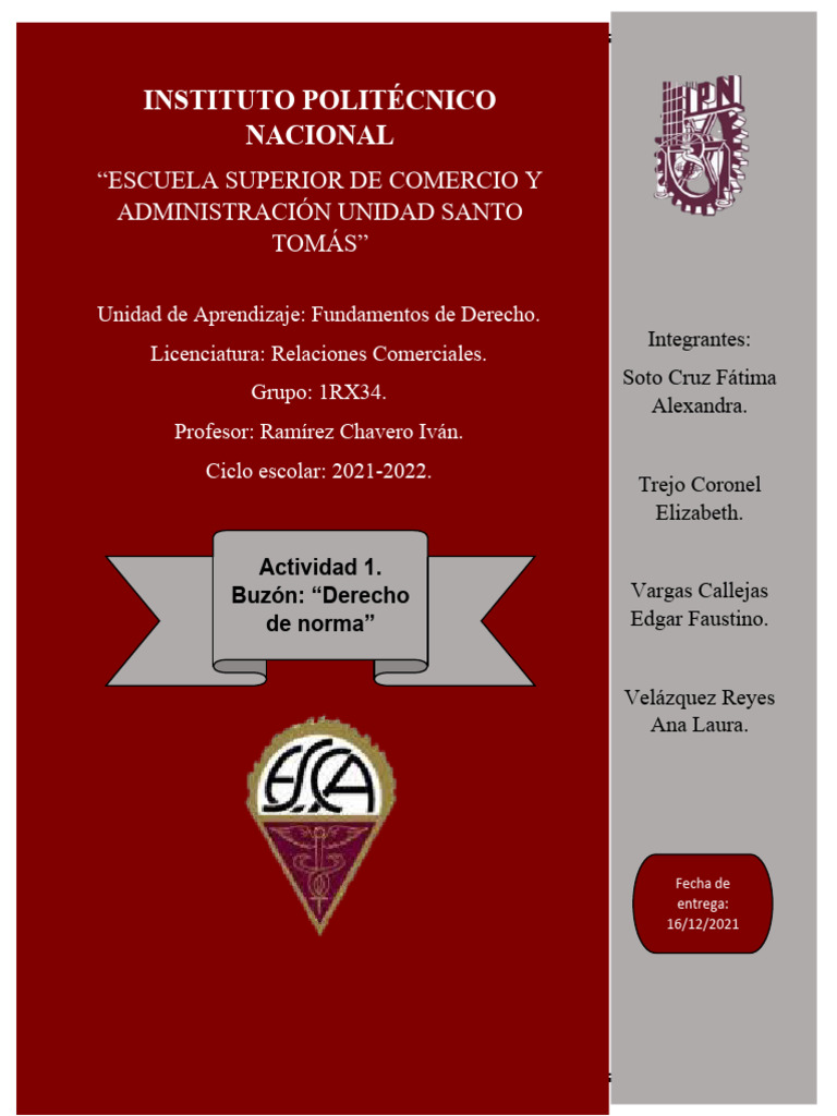 Act 1 - U2 - Derecho de Norma | PDF