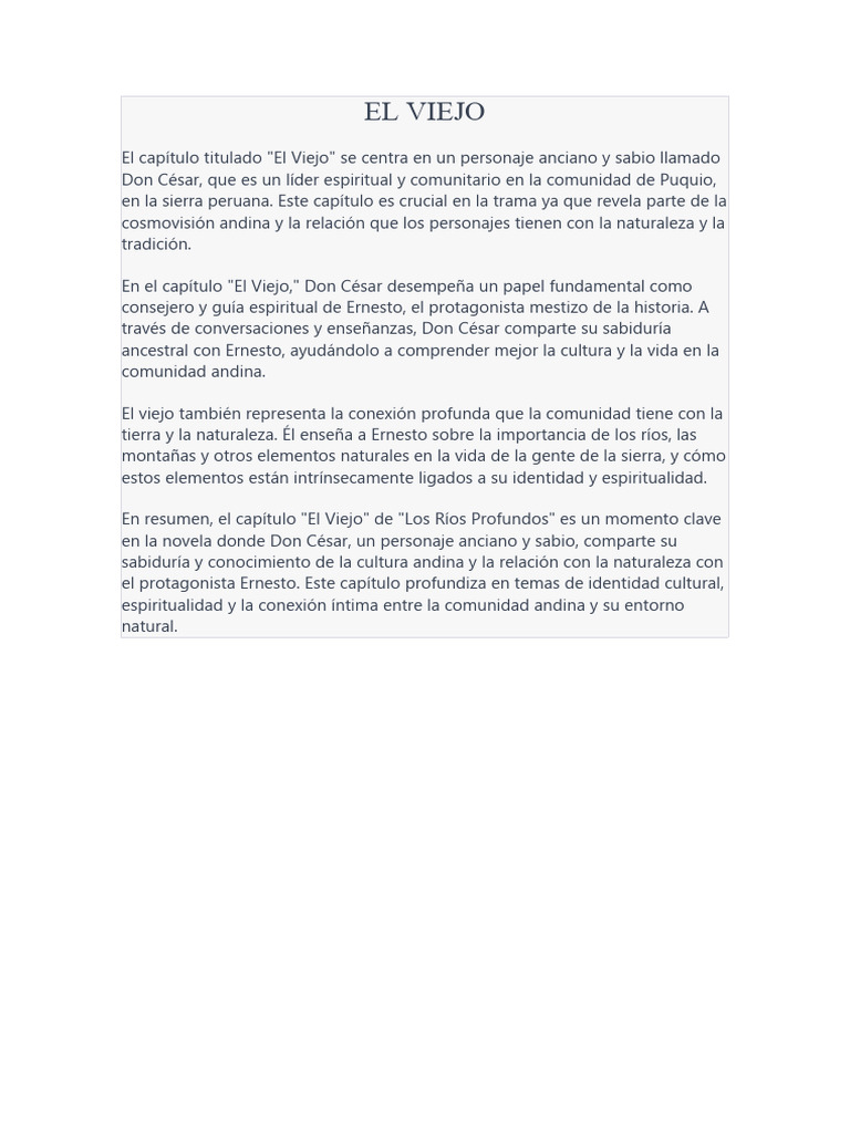 El Viejo | PDF