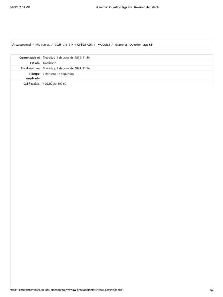 Grammar Question Tags F.P | PDF