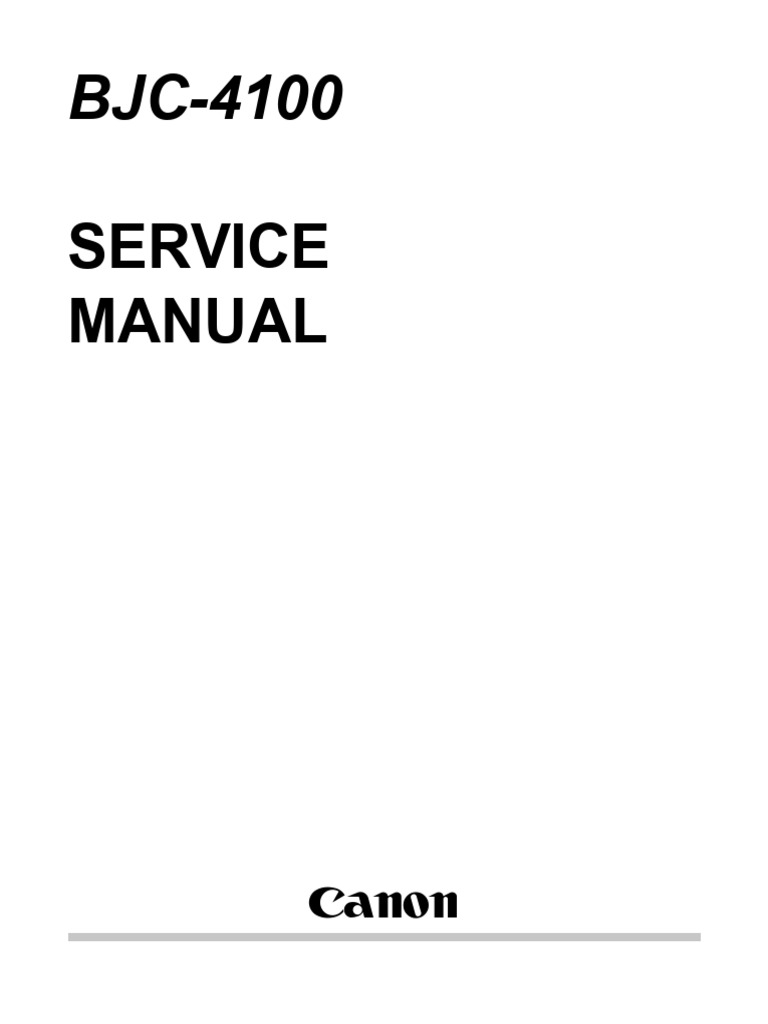 Canon BJC-4100 Service Manual | PDF