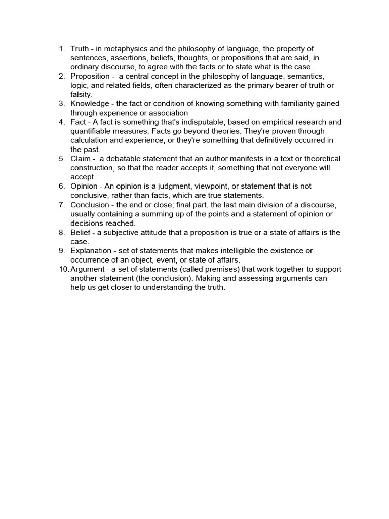 Key Concepts in Truth and Knowledge | PDF | Philosophy | Science ...