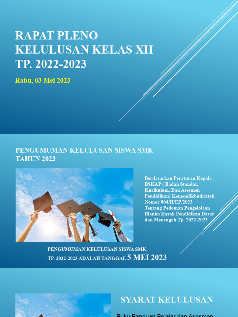 Presentase Rapat Kelulusan 2023 | PDF