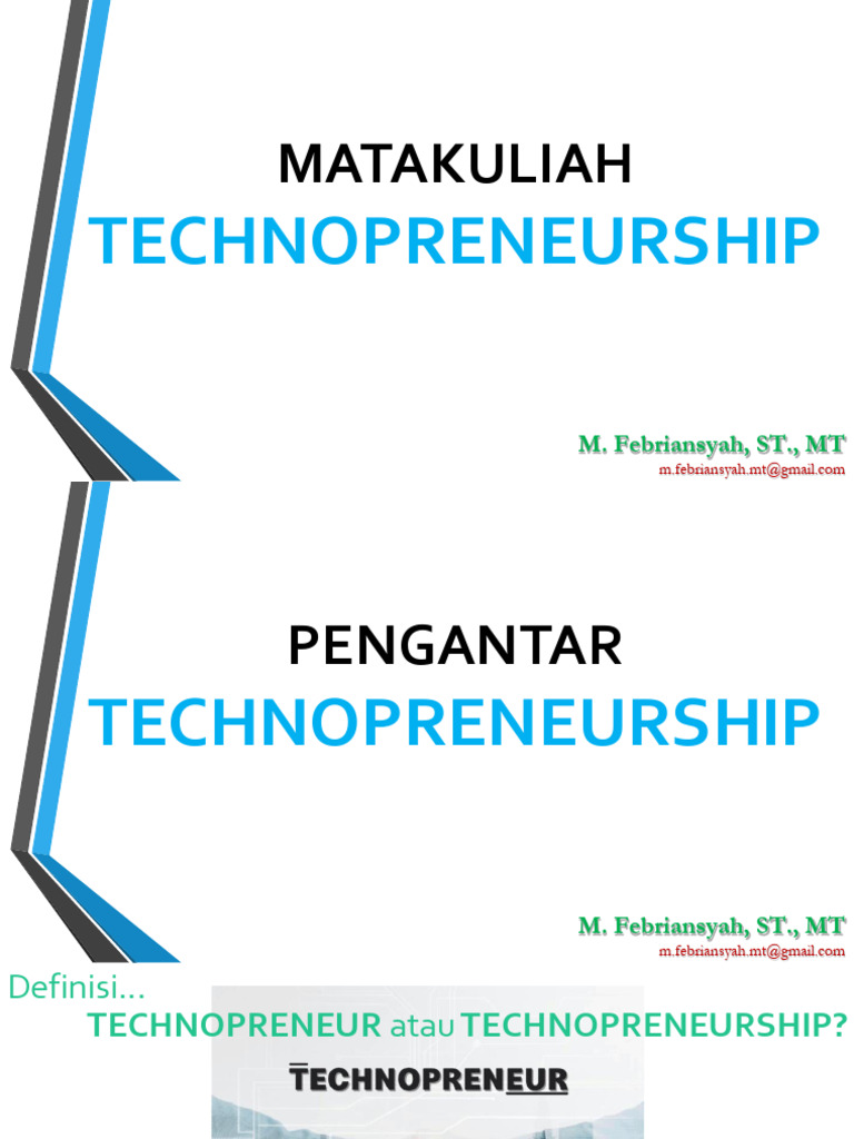 Pengantar Technopreneurship | PDF