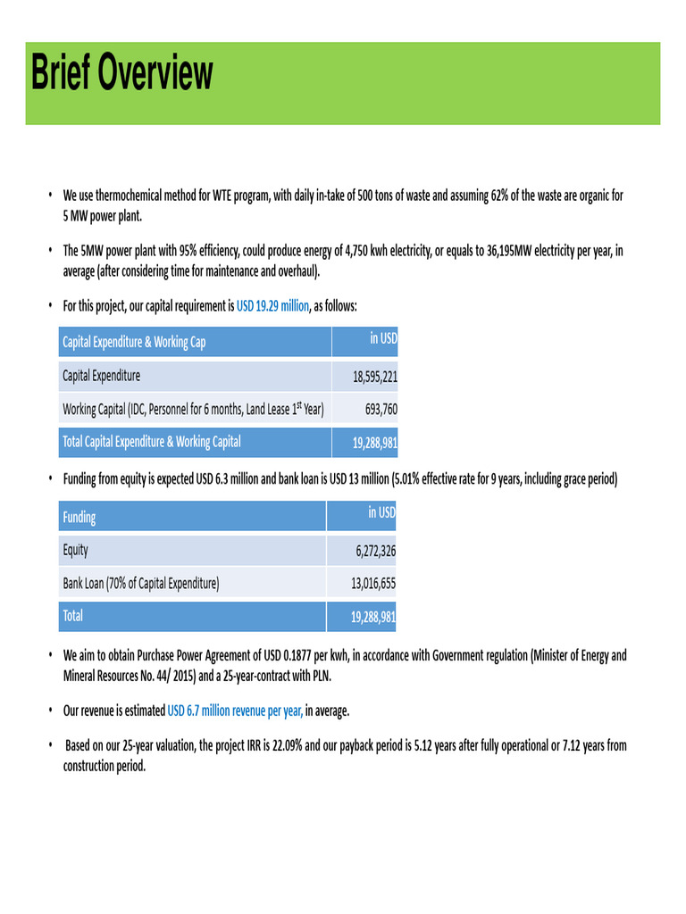 Brief Overview WTE Projects | PDF