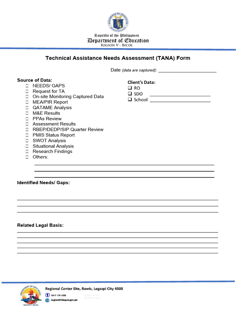 TANATAP TAR Template | PDF