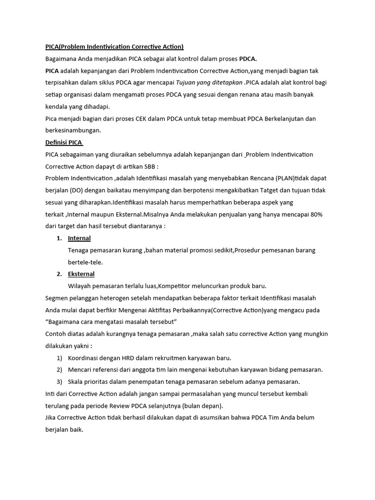 PICA | PDF | Karier & Perkembangan