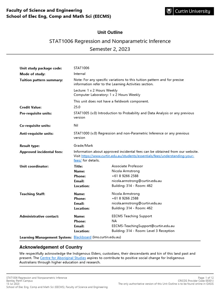 STAT Unit Outline | PDF