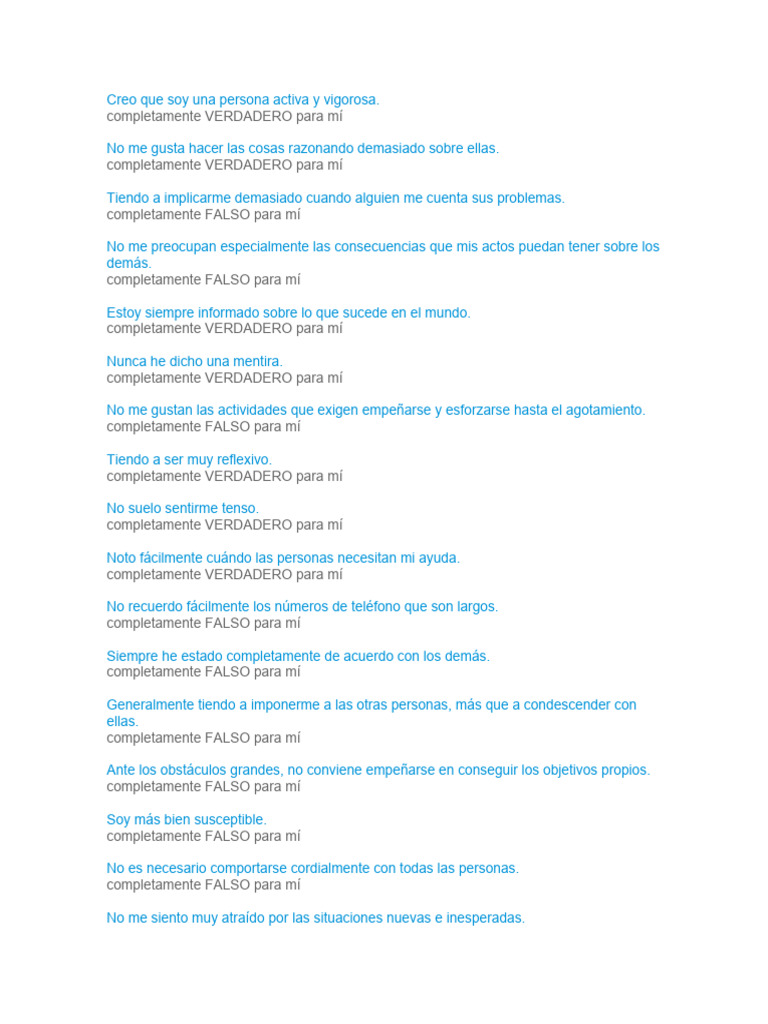 Resultados de Pruebas Psicométricas | PDF