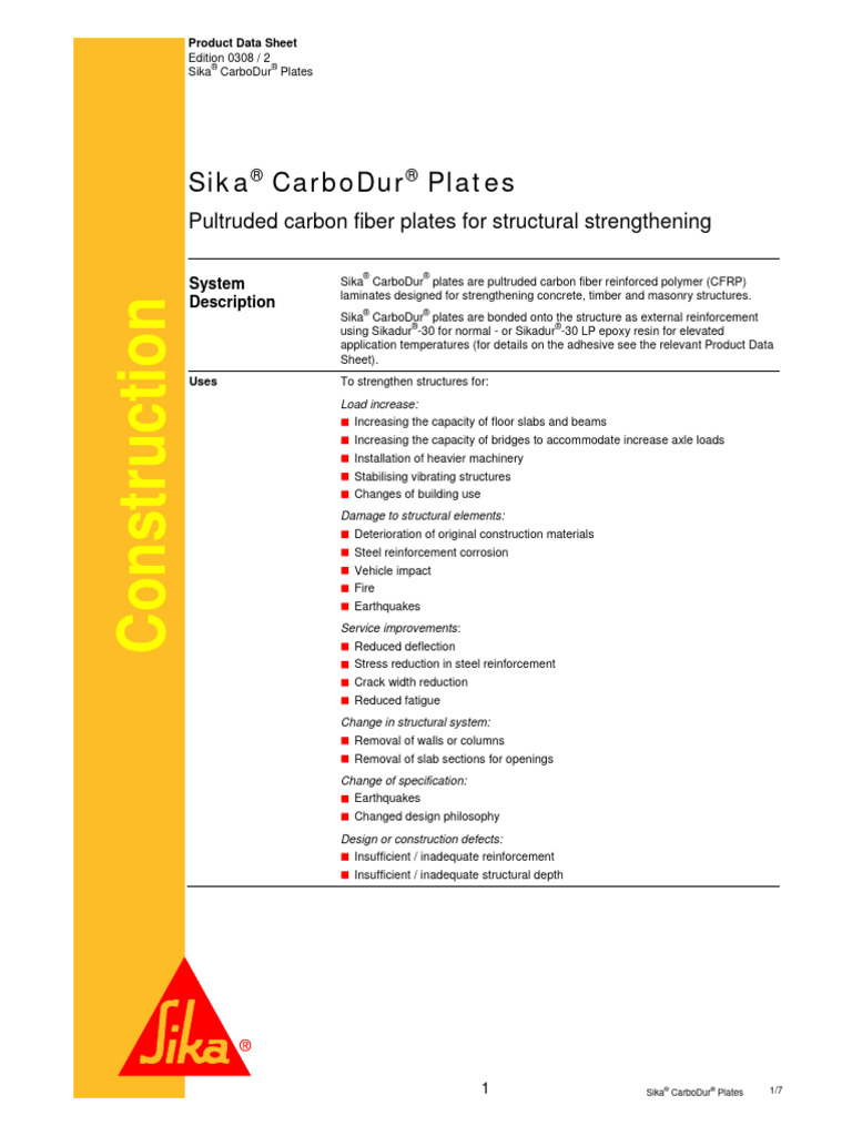Sika Carbodur Plates | PDF