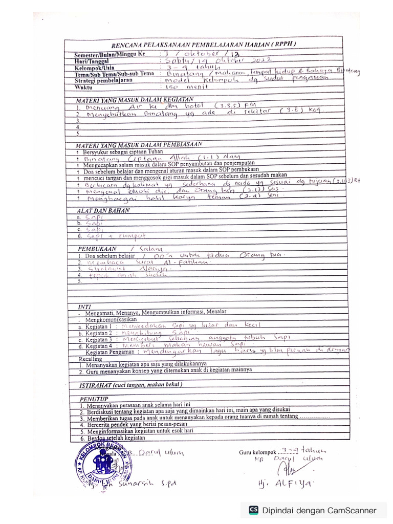 RPPH Memberi Makan Hewan (Sapi) | PDF