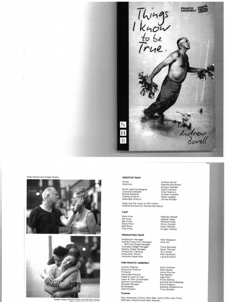 Things I Know To Be True Script | PDF