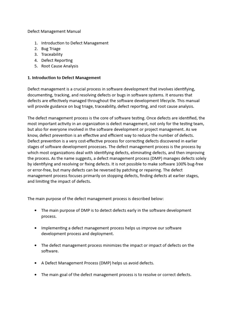 Defect Management and Bug Triage Guide | PDF | Software Bug | Software ...