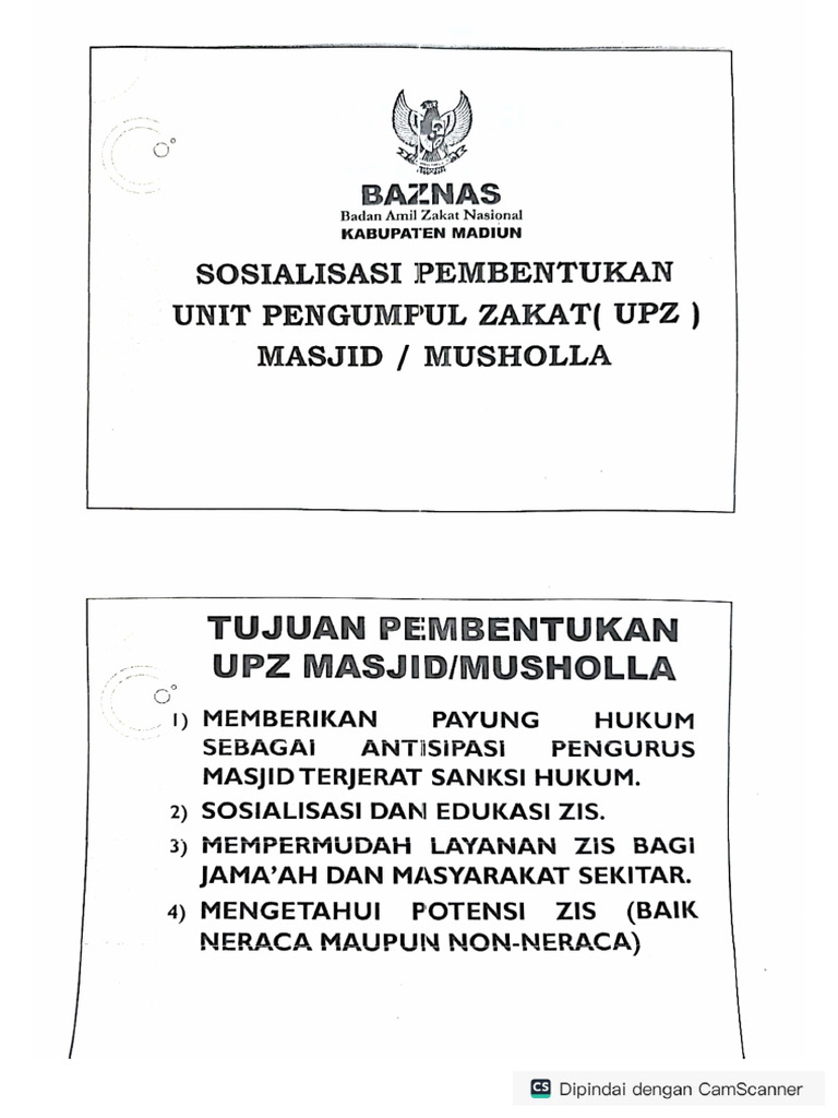 Sosialisasi UPZ Masjid | PDF