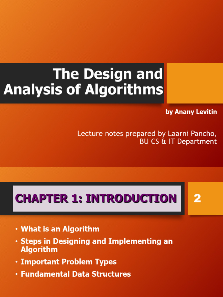 The Design and Analysis of Algorithms - Ch01 | PDF