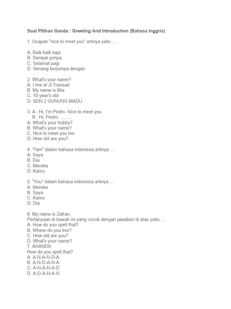 Soal PIlihan Ganda | PDF | Human Communication | Language Varieties And ...