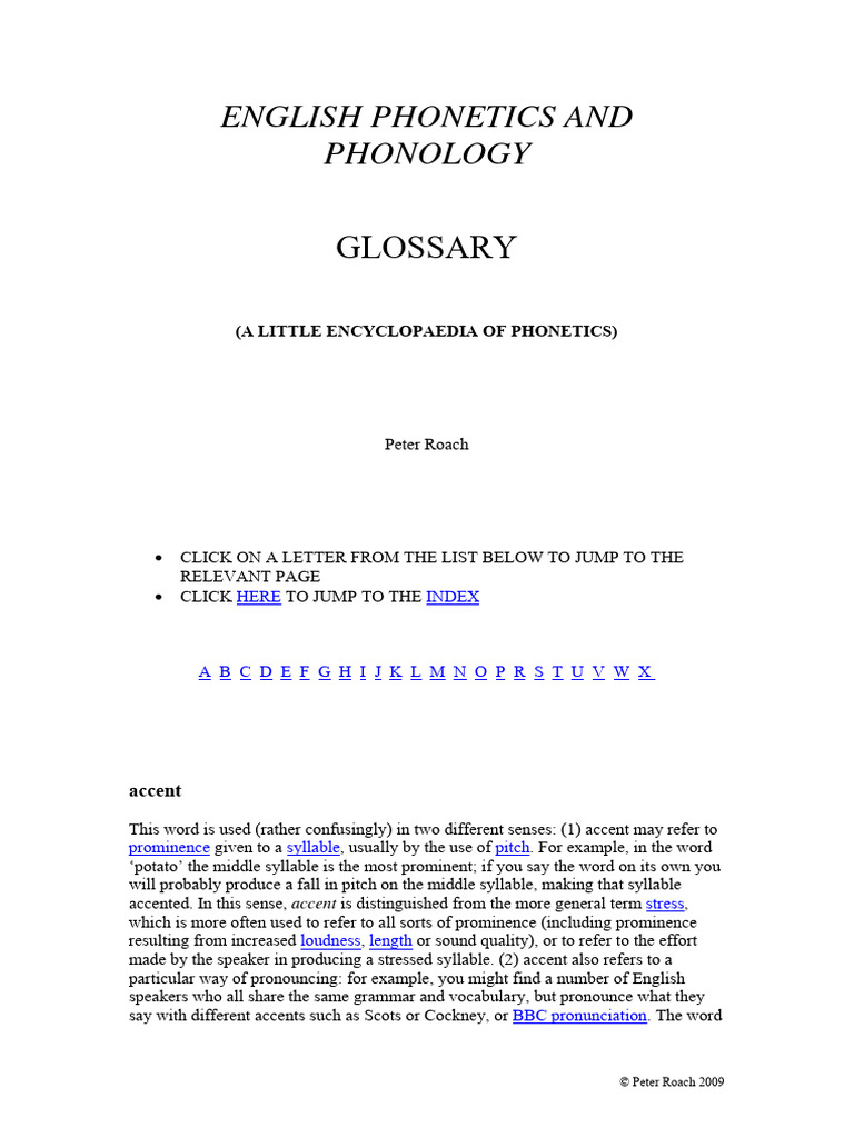 English Phonetics and Phonology Glossary | PDF | Language Arts & Discipline