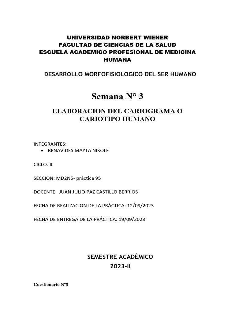 Sem3-4 Cariotipo | PDF