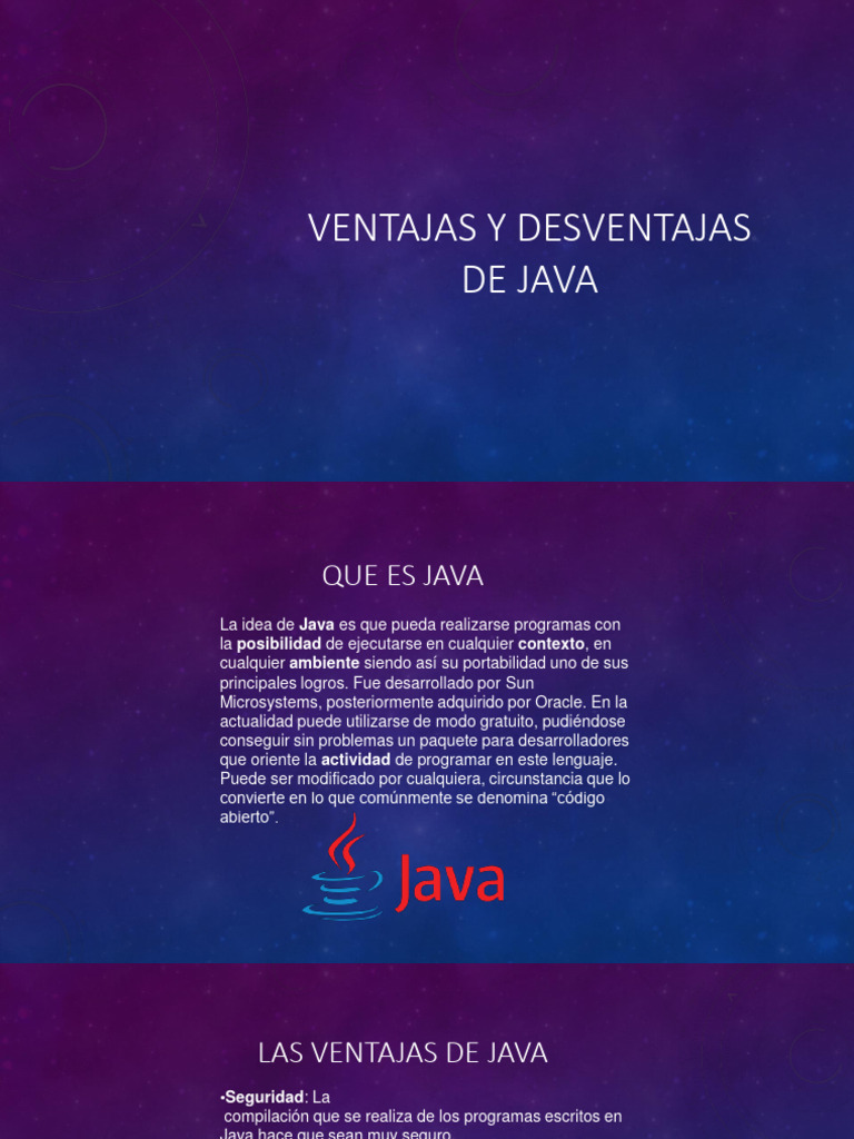 Ventajas y Desventajas de JAVA | PDF