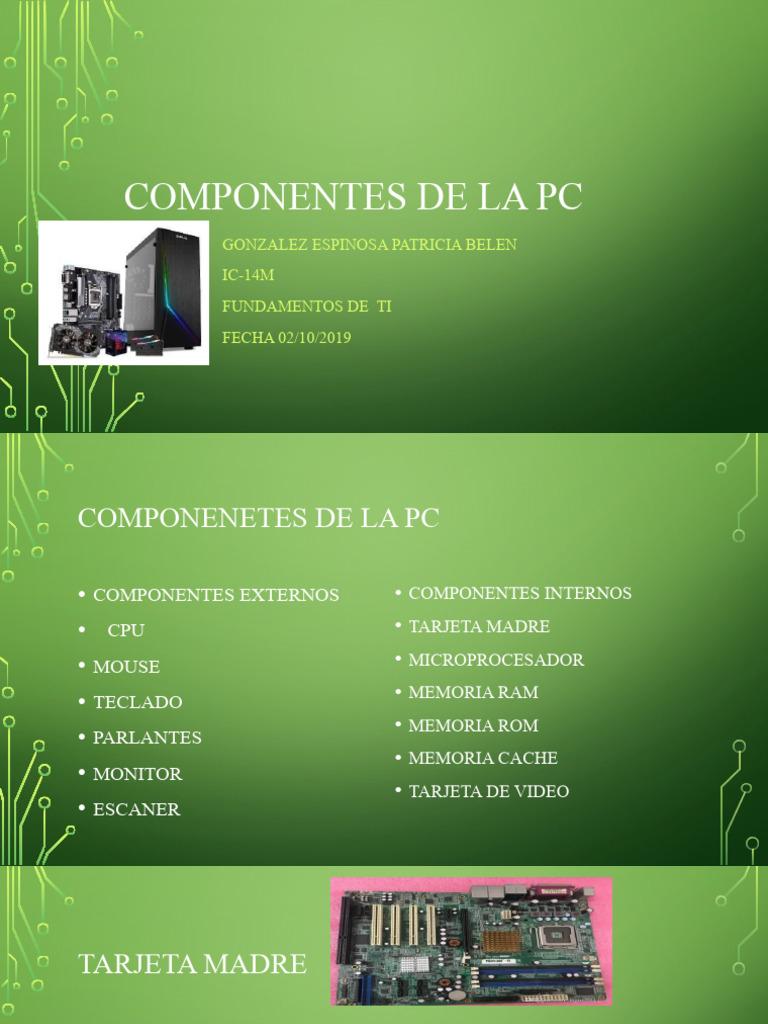 Componentes Esenciales de una PC | PDF