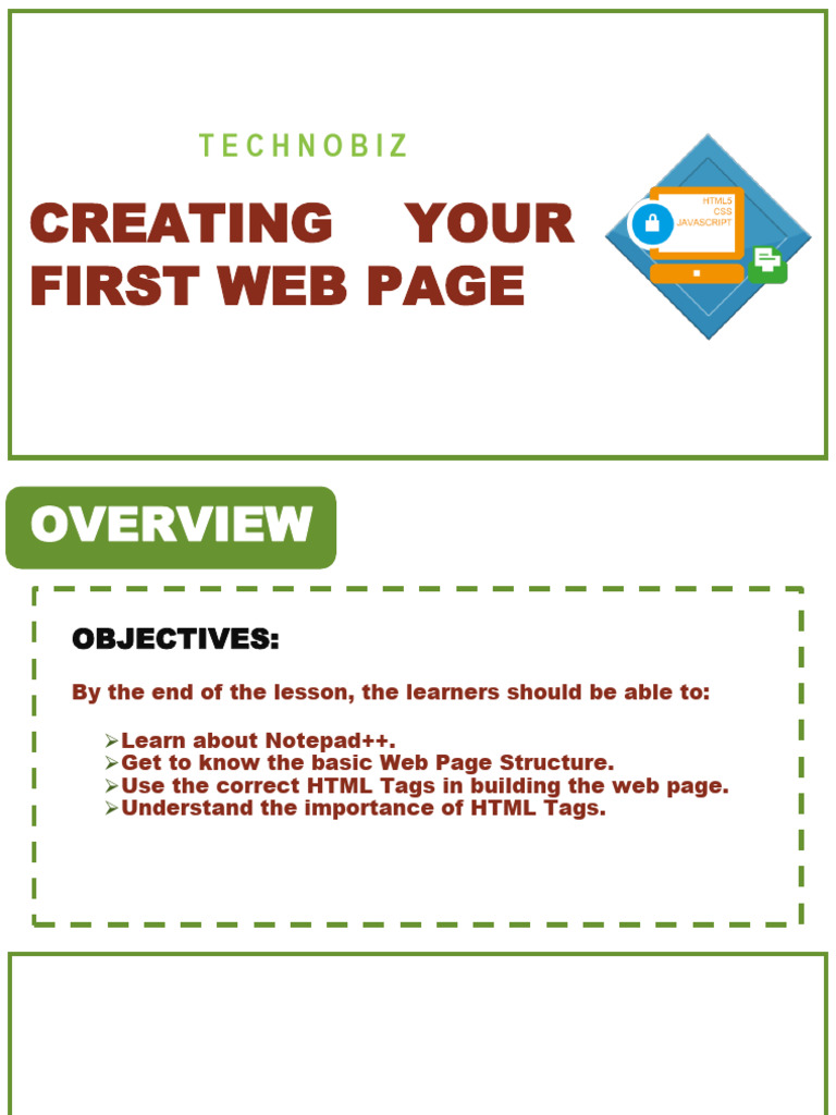 Creating Your First Web Page | PDF