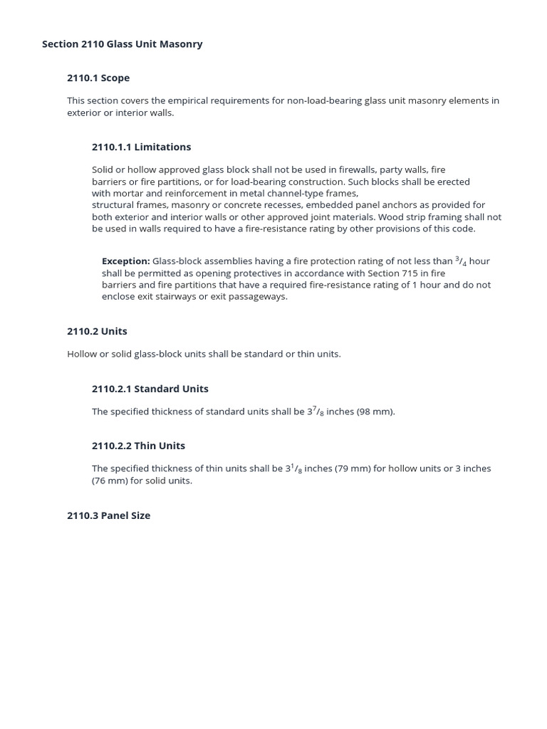 Glass Unit Masonry Guidelines | PDF