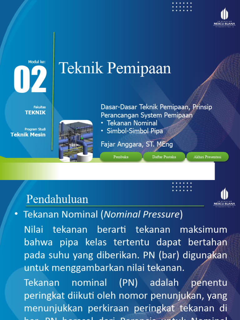 Modul Ke-02 Dasar-Dasar Teknik Pemipaan, Prinsip Perancangan System ...
